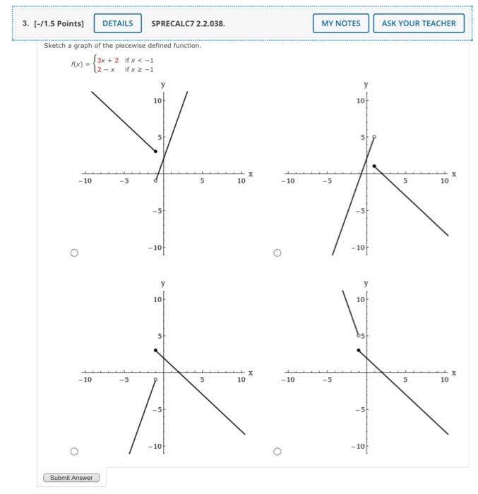 Sketch a graph of the piecewise defined function. | Chegg.com