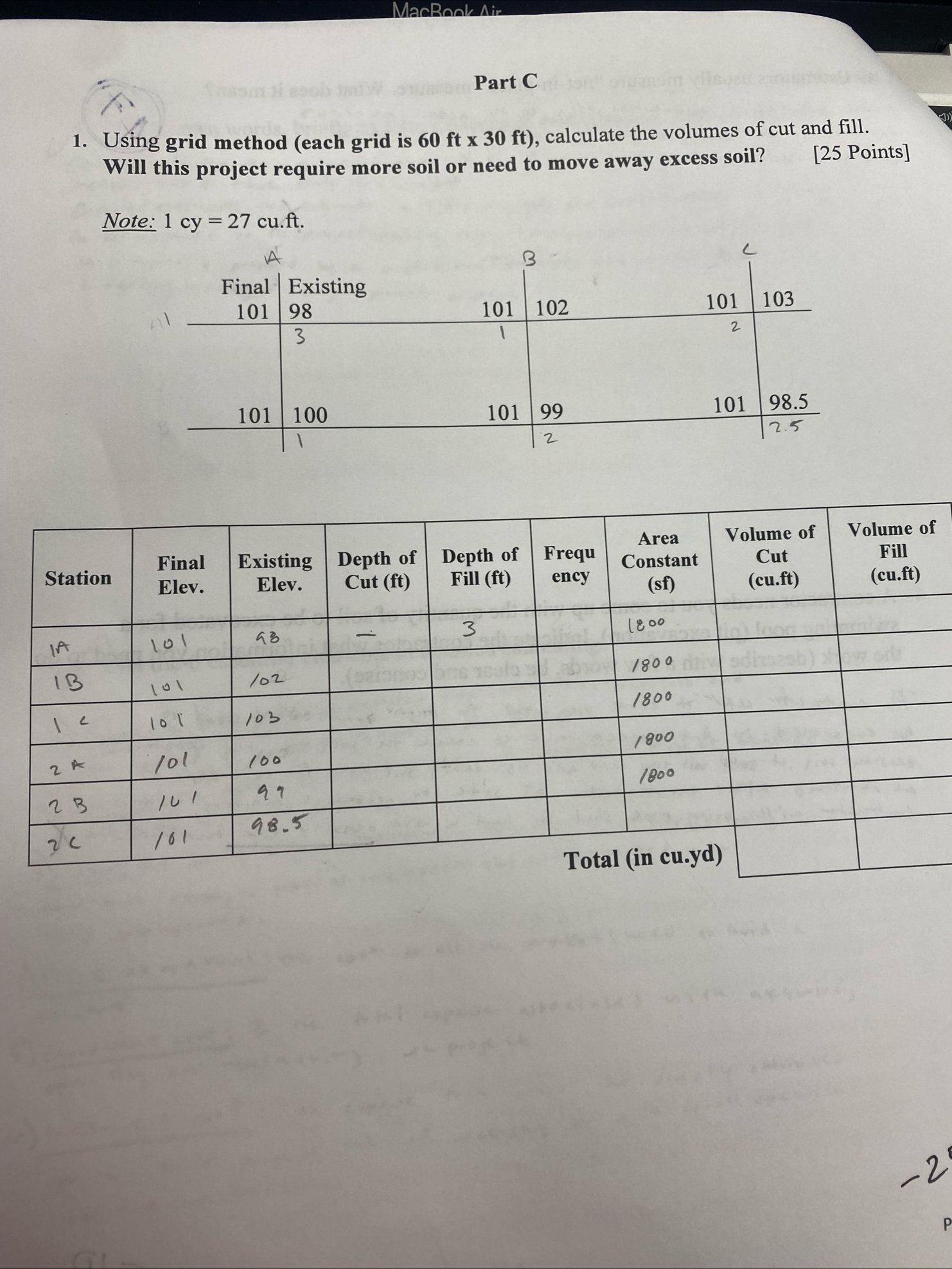 Solved Using grid method (each grid is 60ft×30ft ), | Chegg.com
