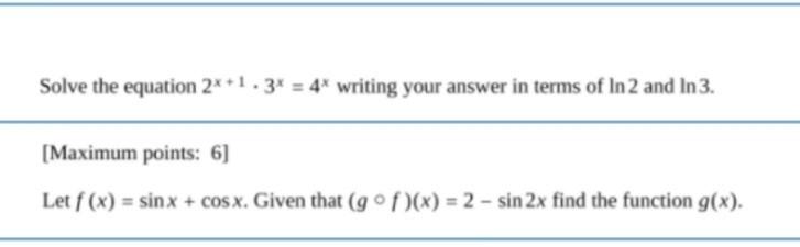 Solved Solve the equation 2*+1.3* = 4* writing your answer | Chegg.com