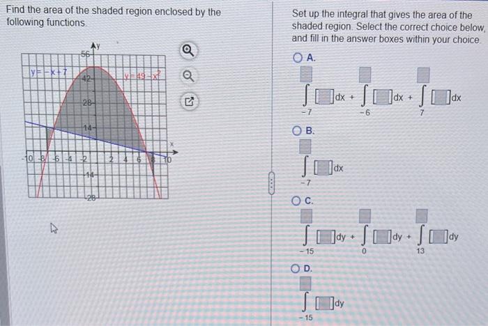 Solved Find the area of the shaded region enclosed by the | Chegg.com