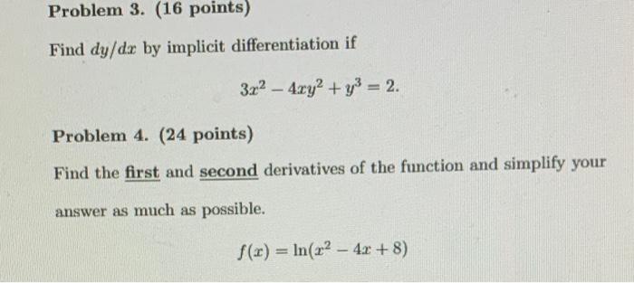 Solved Find dy/dx by implicit differentiation if | Chegg.com