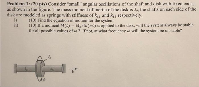 Solved Problem 1: (20 pts) Consider "small" angular | Chegg.com