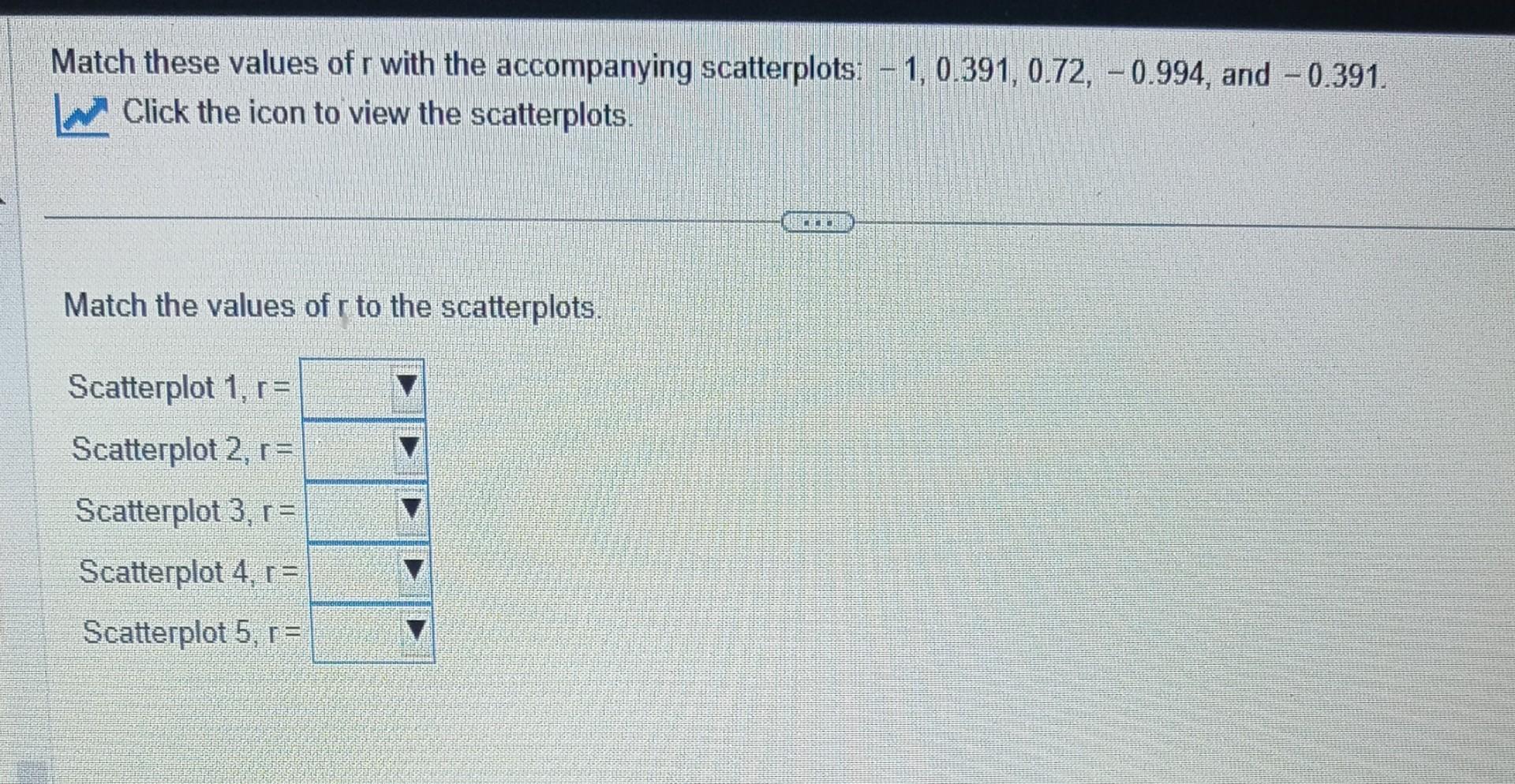 Solved Match these values of r with the accompanying | Chegg.com