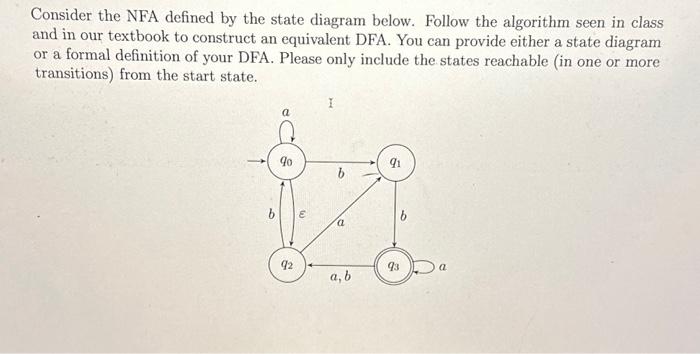 Solved Consider the NFA defined by the state diagram below. | Chegg.com