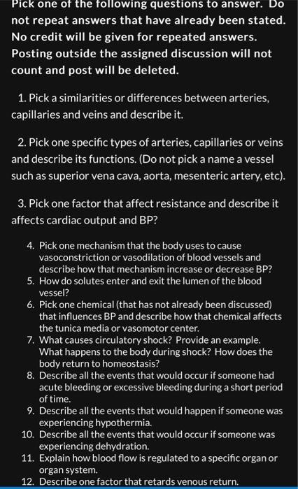 Solved not repeat answers that have already been stated. No | Chegg.com