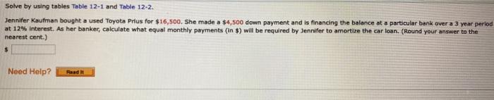 Solved Solve by using tables Table 12-1 and Table 12-2 | Chegg.com