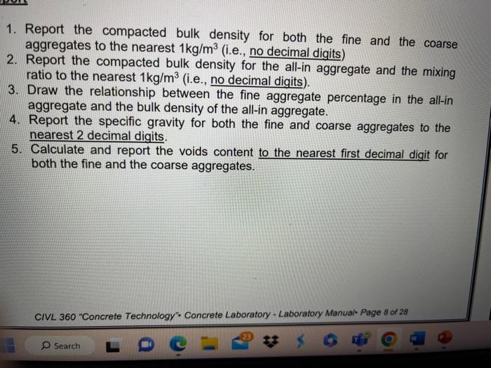 Solved Bulk Density of All-in Aggregate with 40% Fine to 60% | Chegg.com