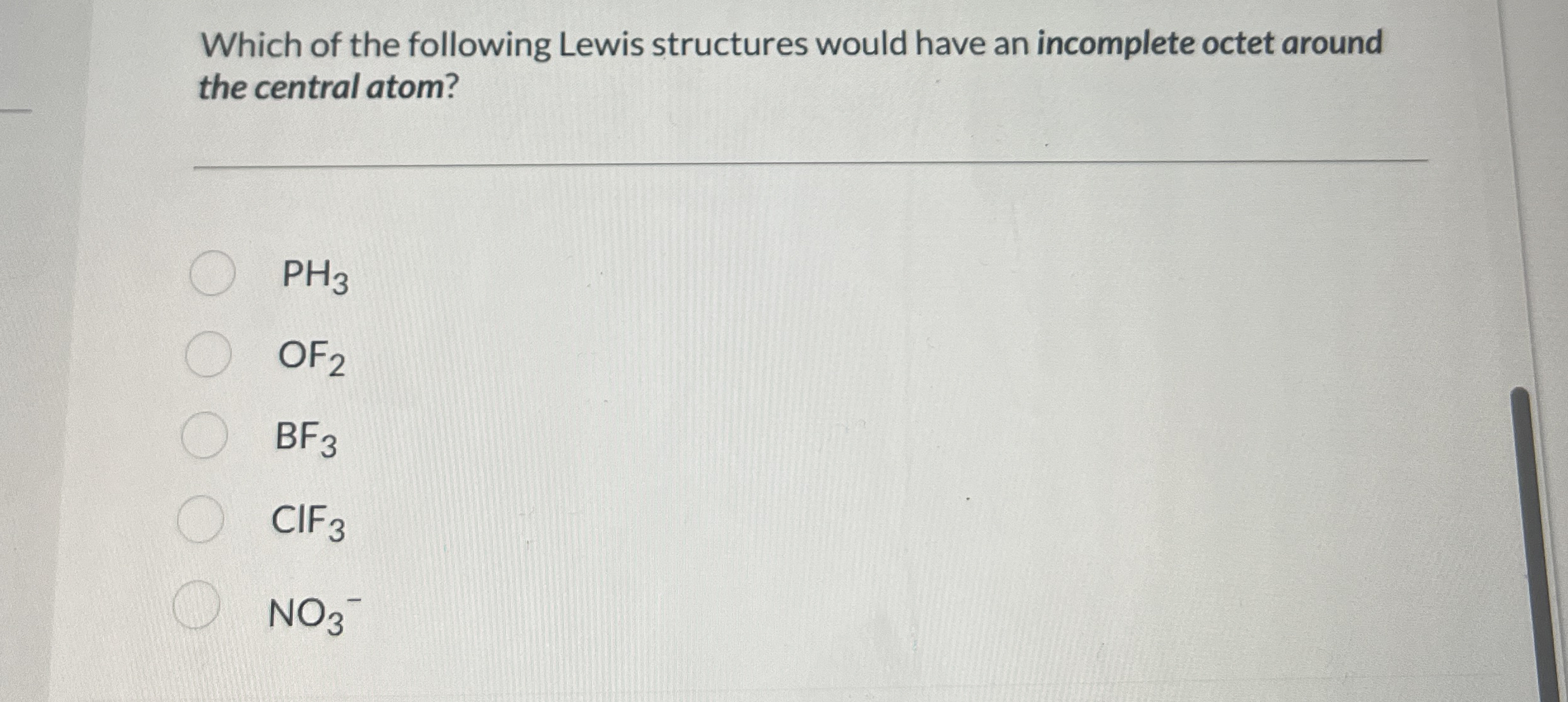 Solved Which of the following Lewis structures would have an | Chegg.com