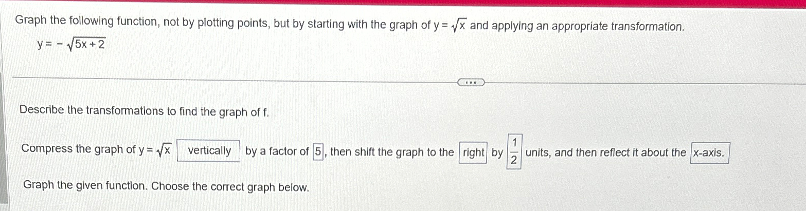 Graph the following function, not by plotting points, | Chegg.com