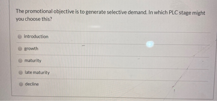 Solved The Promotional Objective Is To Generate Selective