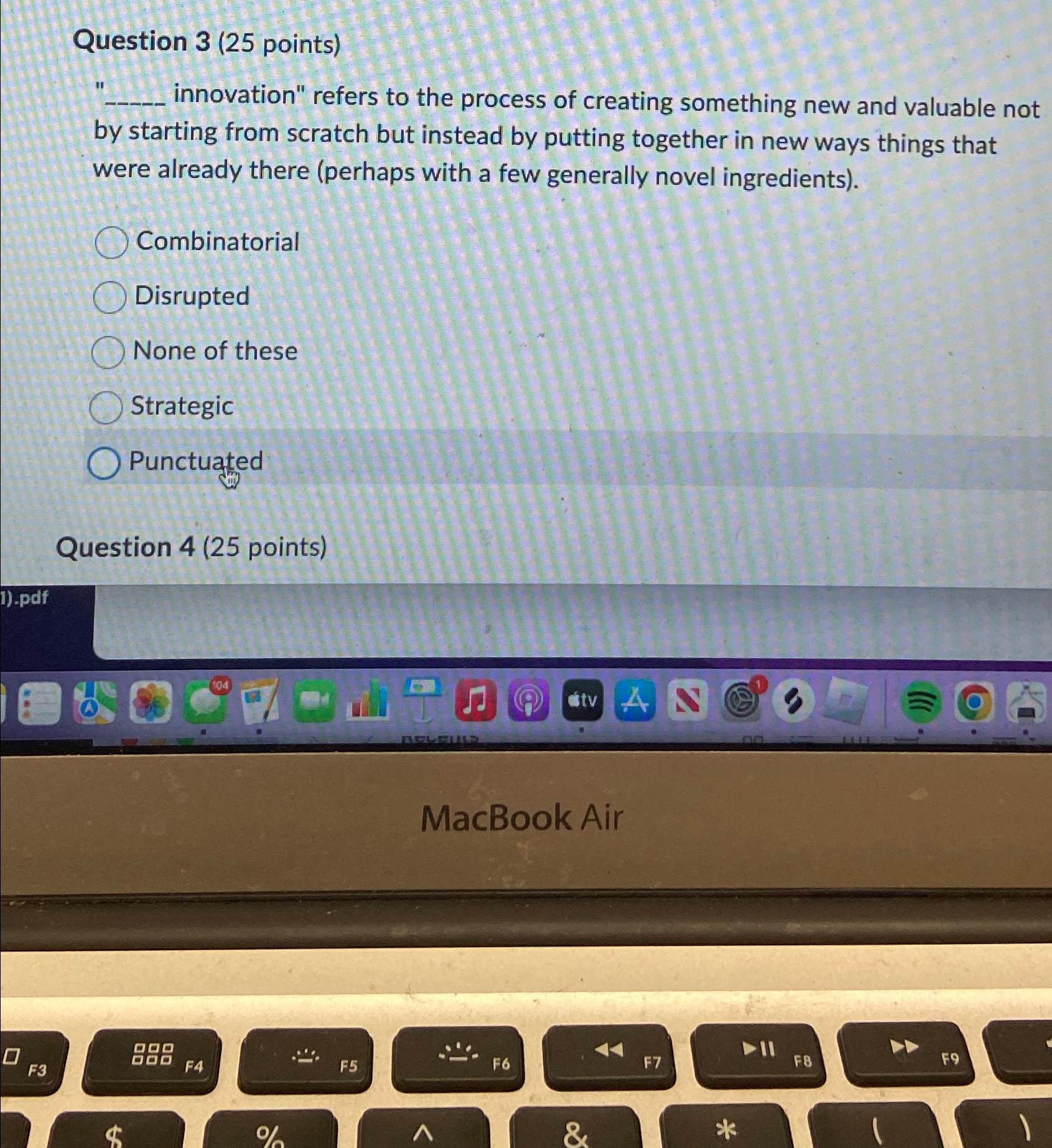 Solved Question 3 (25 ﻿points)innovation" refers to the | Chegg.com