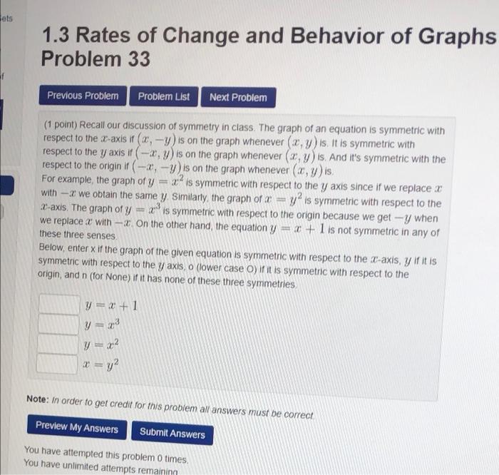 Solved ets 1.3 Rates of Change and Behavior of Graphs | Chegg.com