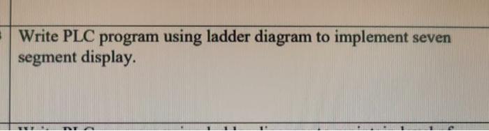 Solved Write PLC program using ladder diagram to implement | Chegg.com