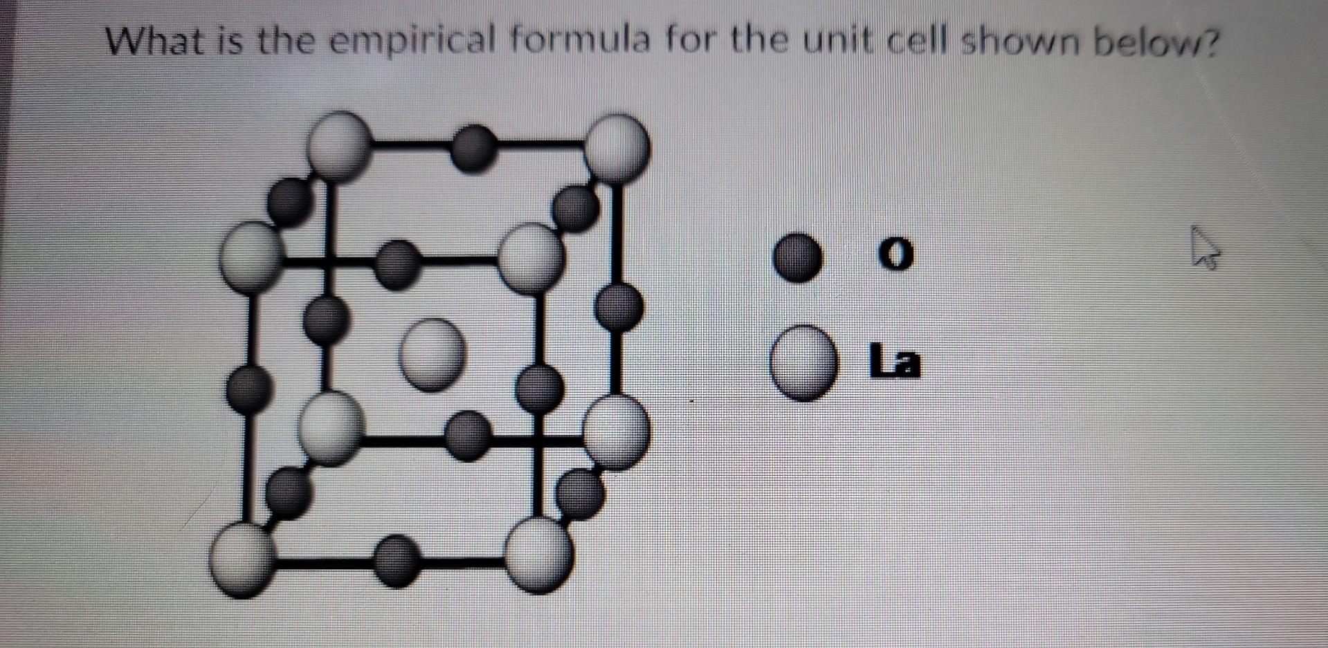Solved What is the empirical formula for the unit cell shown | Chegg.com