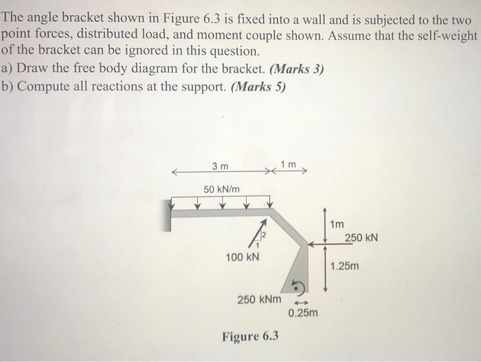 Solved The angle bracket shown in Figure 6.3 is fixed into a | Chegg.com