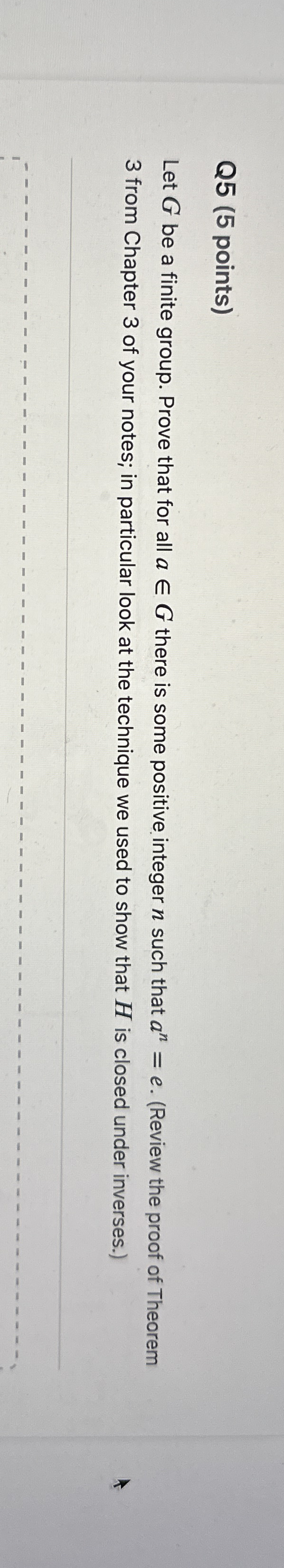Solved Q5 (5 ﻿points)Let G ﻿be a finite group. Prove that | Chegg.com