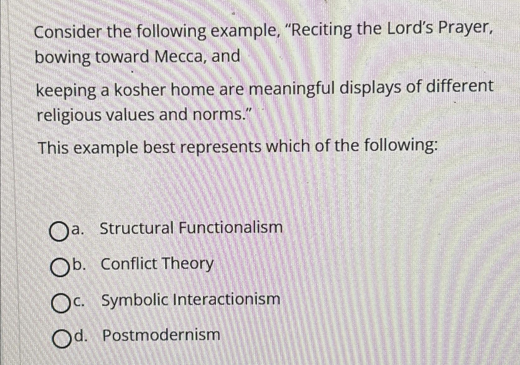 Solved Consider the following example, "Reciting the Lord's | Chegg.com