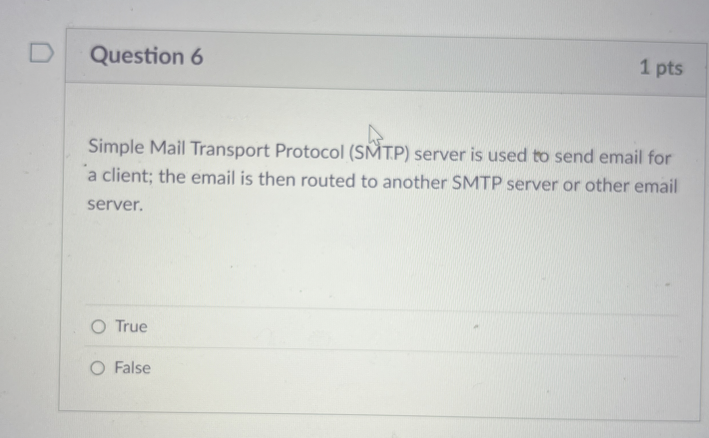Solved Question 61 ﻿ptsSimple Mail Transport Protocol (SMTP) | Chegg.com