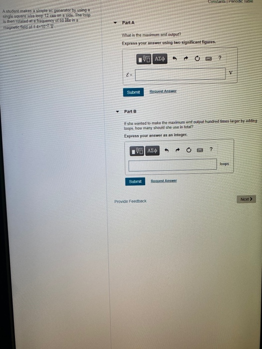 Solved Constants Periodic Table A student makes a simple ac | Chegg.com