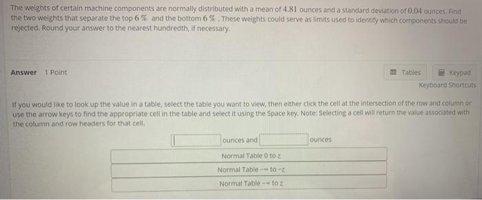Solved The weights of certain machine components are | Chegg.com
