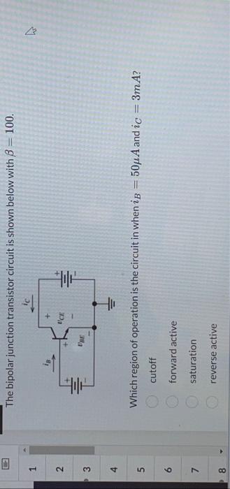 Solved The bipolar junction transistor circuit is shown | Chegg.com