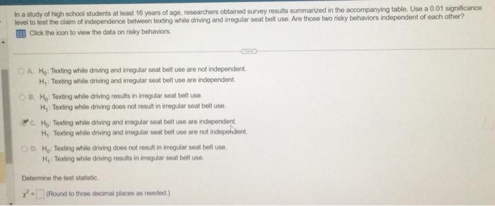 Solved Determine the test statistic. Determine the P-value | Chegg.com