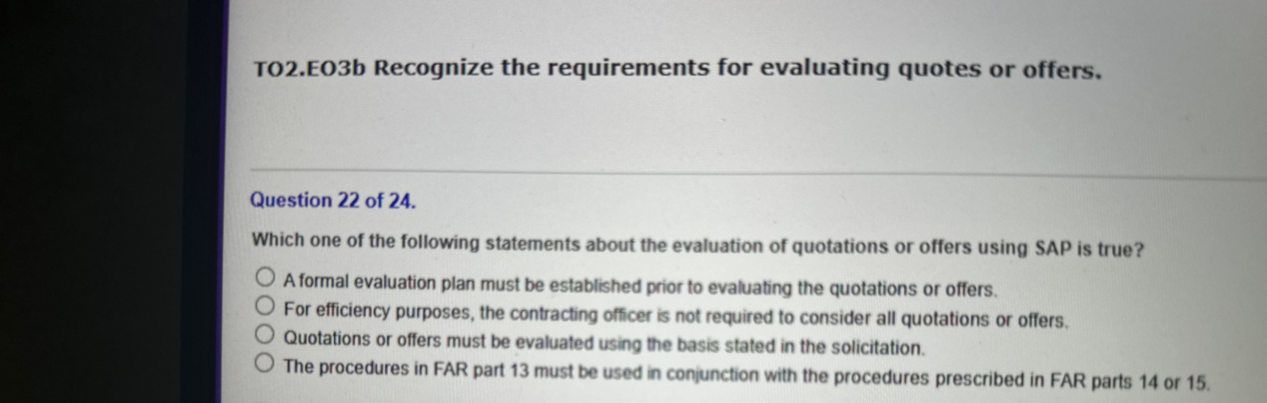 Solved TO2.EO3b Recognize the requirements for evaluating | Chegg.com