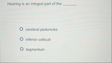 Solved Hearing is an integral part of the cerebral | Chegg.com
