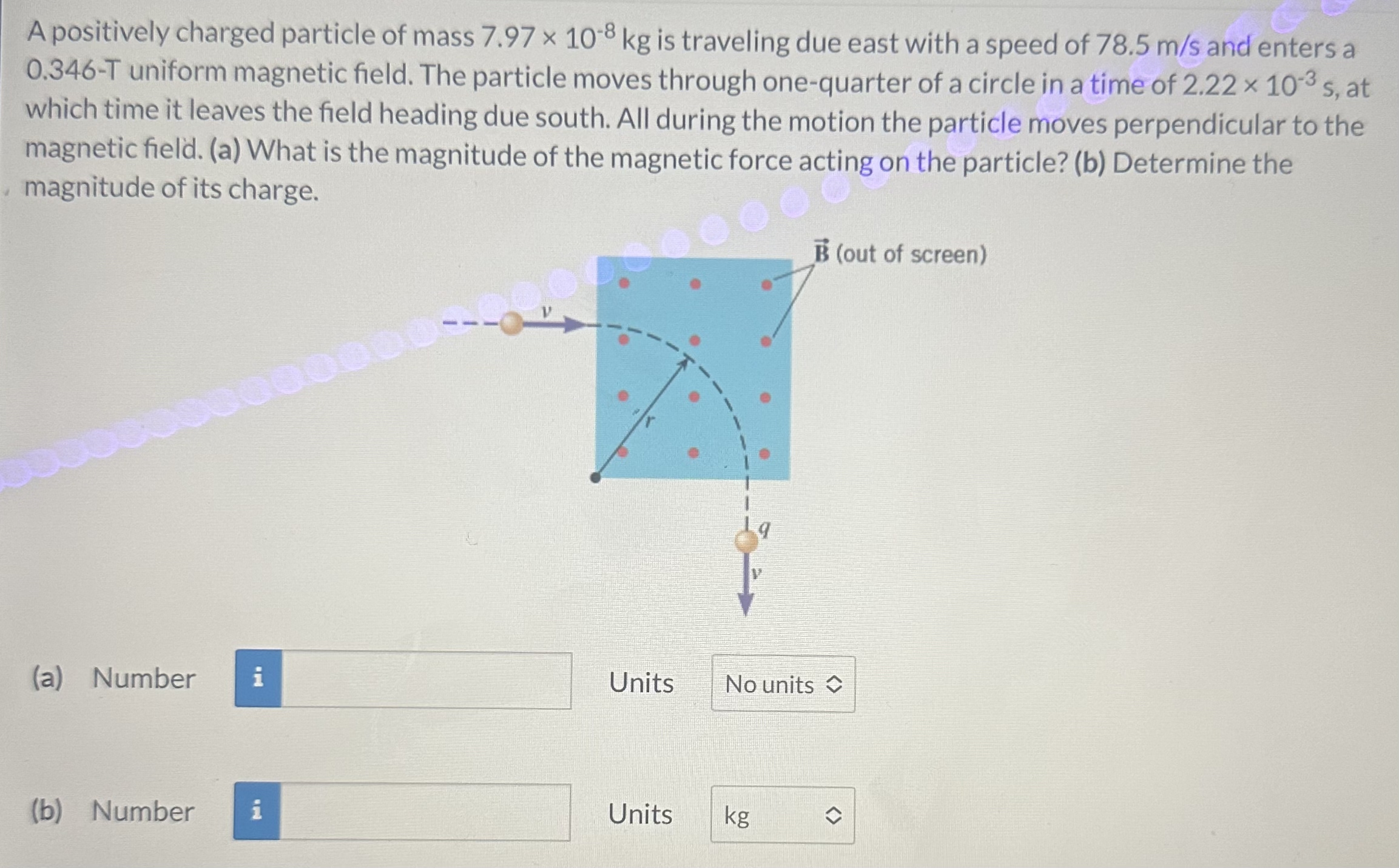 Solved A positively charged particle of mass 7.97×10-8kg ﻿is | Chegg.com