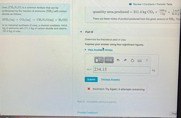 Solved I Review Constants 1 Periodic Table 1000 quantity | Chegg.com