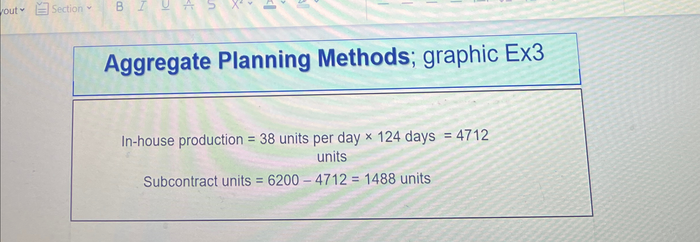 Solved Aggregate Planning Methods; graphic Ex3In-house | Chegg.com