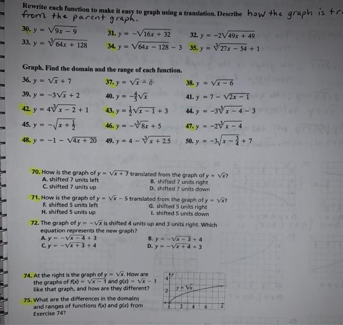 Solved Rewrite each function to make it easy to graph using | Chegg.com