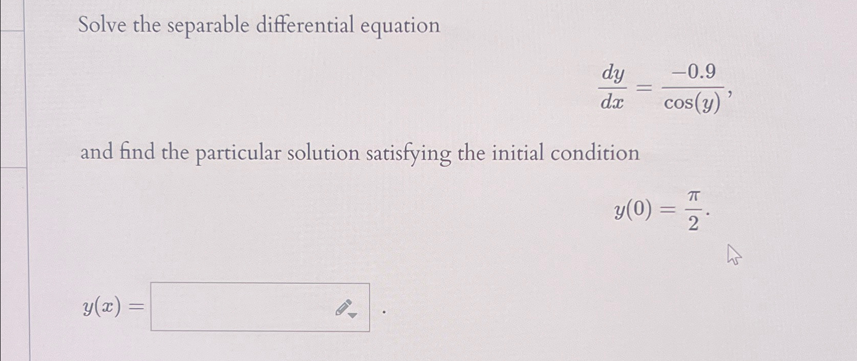 Solved Solve the separable differential | Chegg.com
