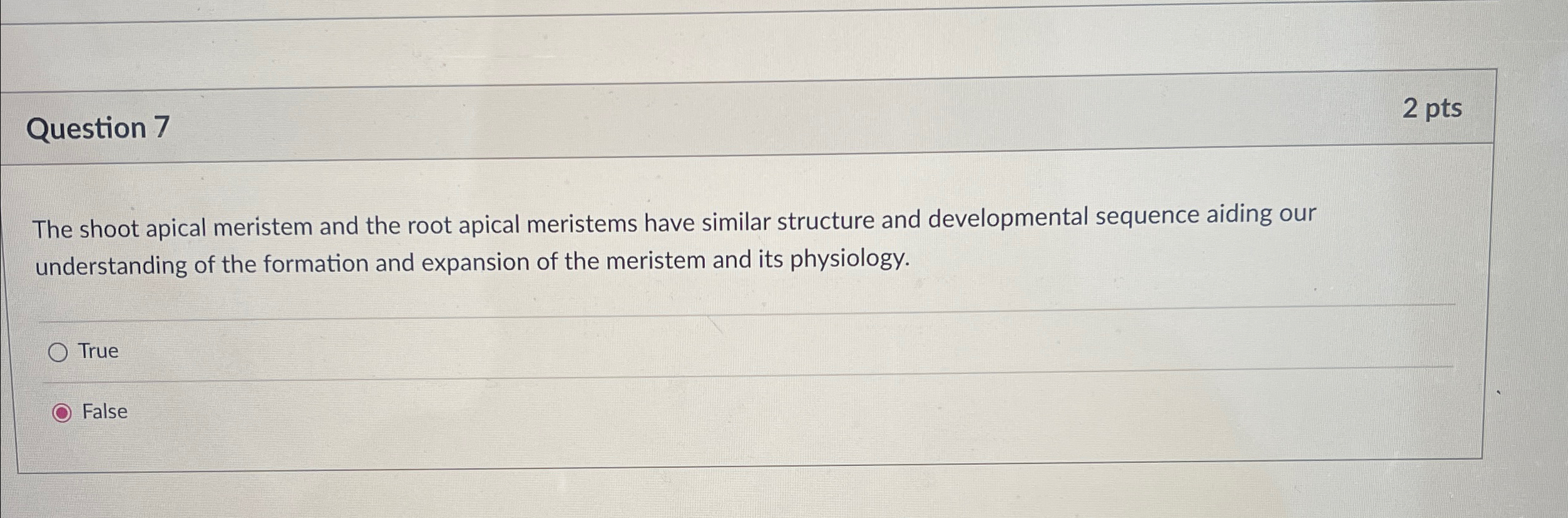 Solved Question 72 ﻿ptsThe shoot apical meristem and the | Chegg.com
