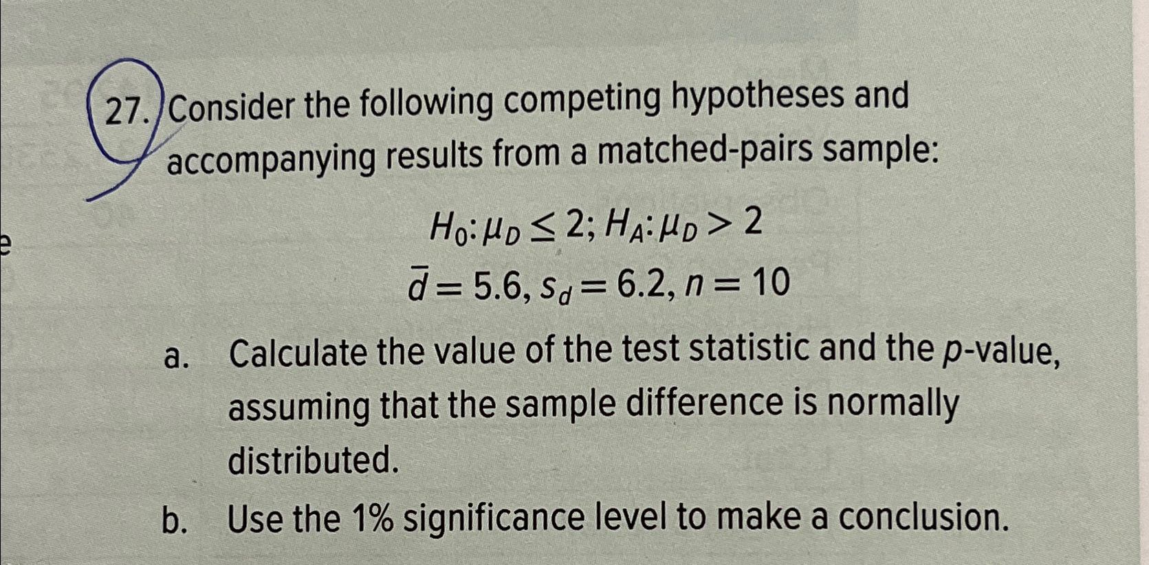 Solved Consider the following competing hypotheses and | Chegg.com