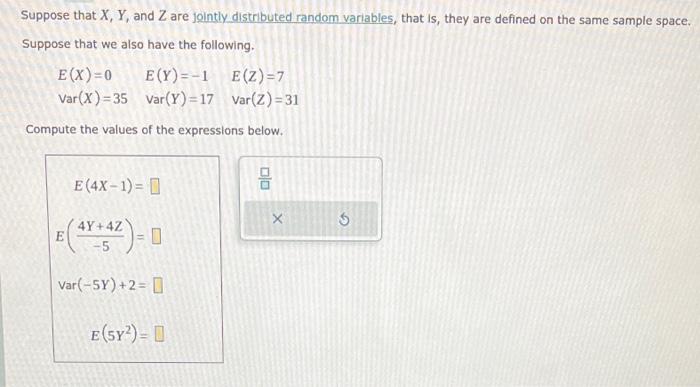 Solved Suppose that X,Y, and Z are jointly distributed | Chegg.com