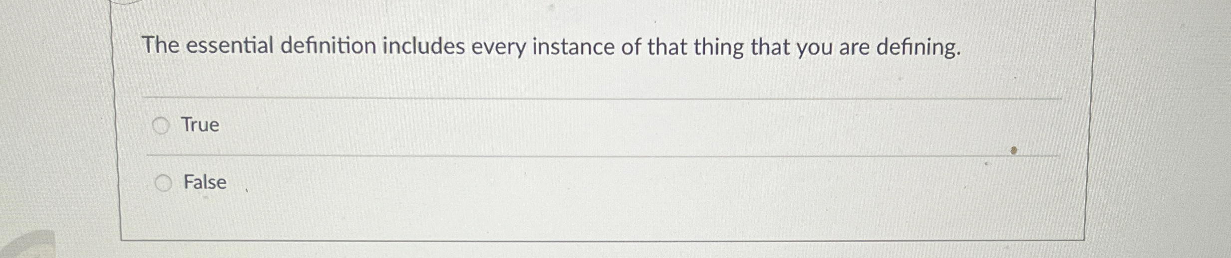 Solved The essential definition includes every instance of | Chegg.com