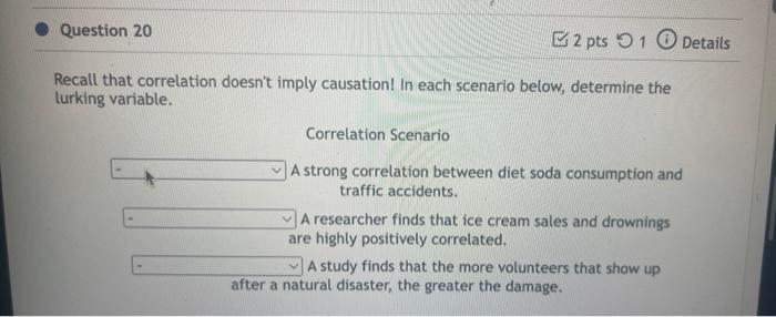 Solved Recall that correlation doesn't imply causation! In | Chegg.com