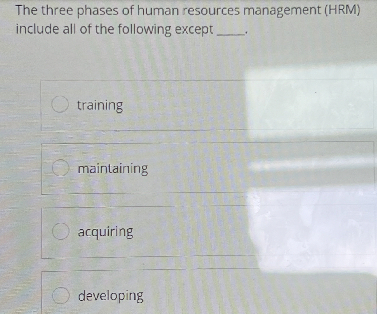 Solved The three phases of human resources management | Chegg.com