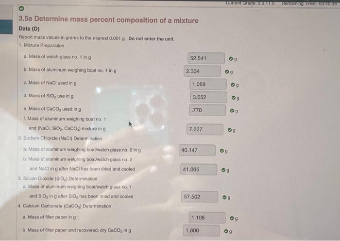 3.5a Determine mass percent composition of a mixture | Chegg.com