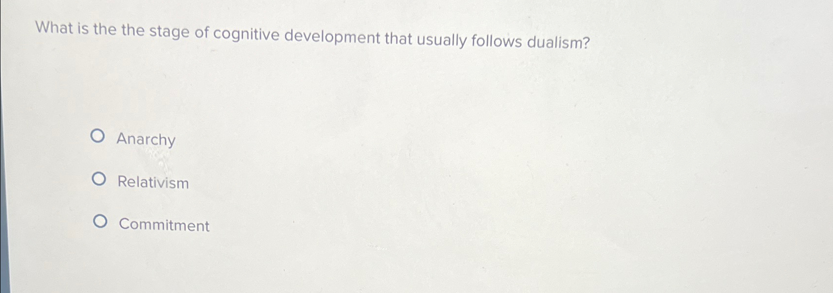 Solved What is the the stage of cognitive development that | Chegg.com