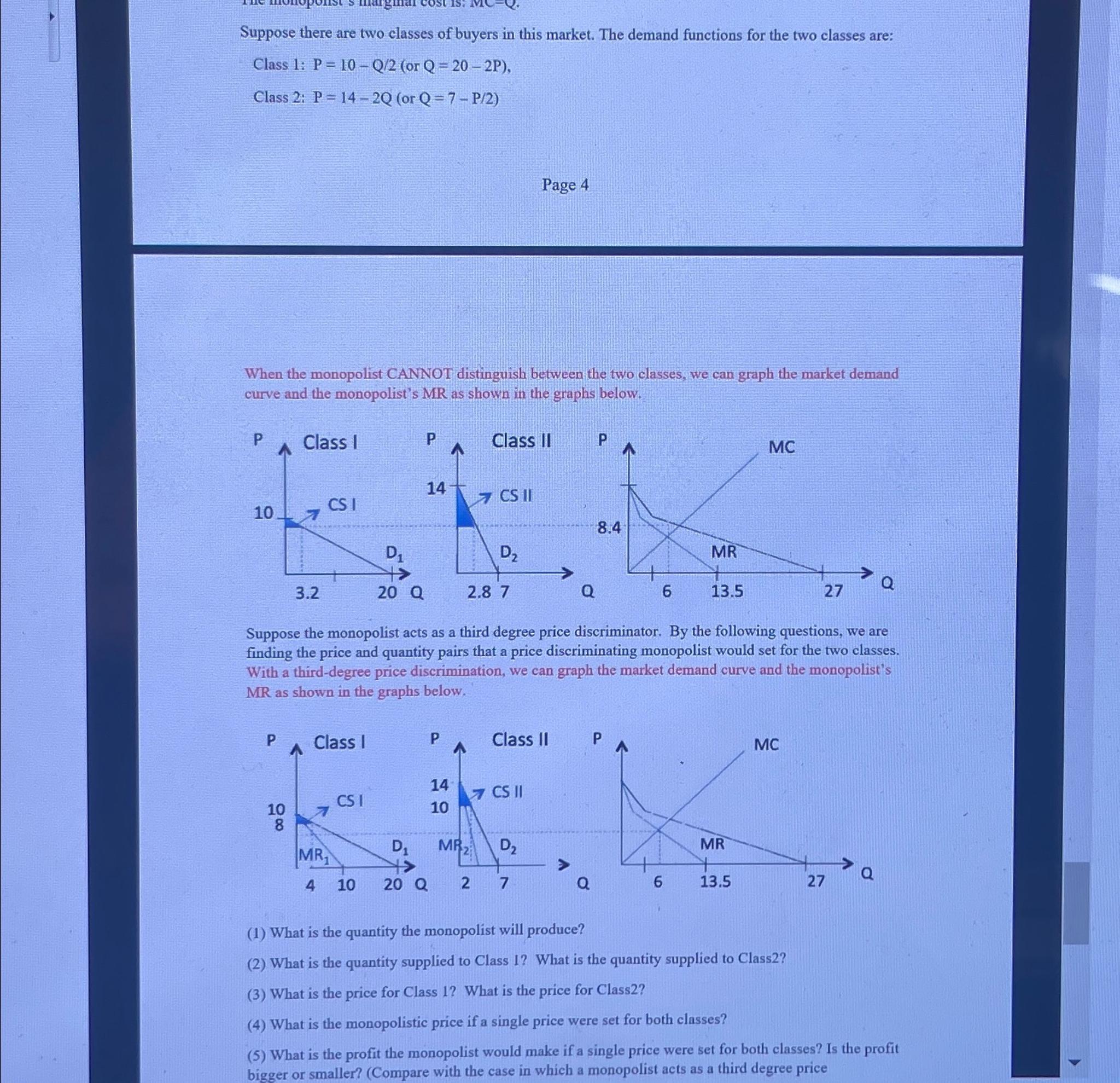 Solved Suppose there are two classes of buyers in this | Chegg.com