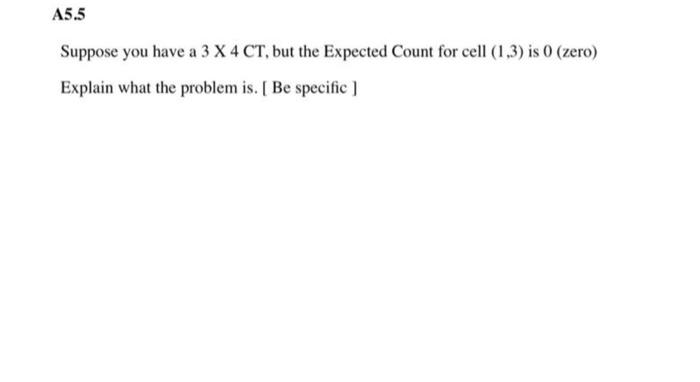 Solved Suppose you have a 3X4 CT, but the Expected Count for | Chegg.com