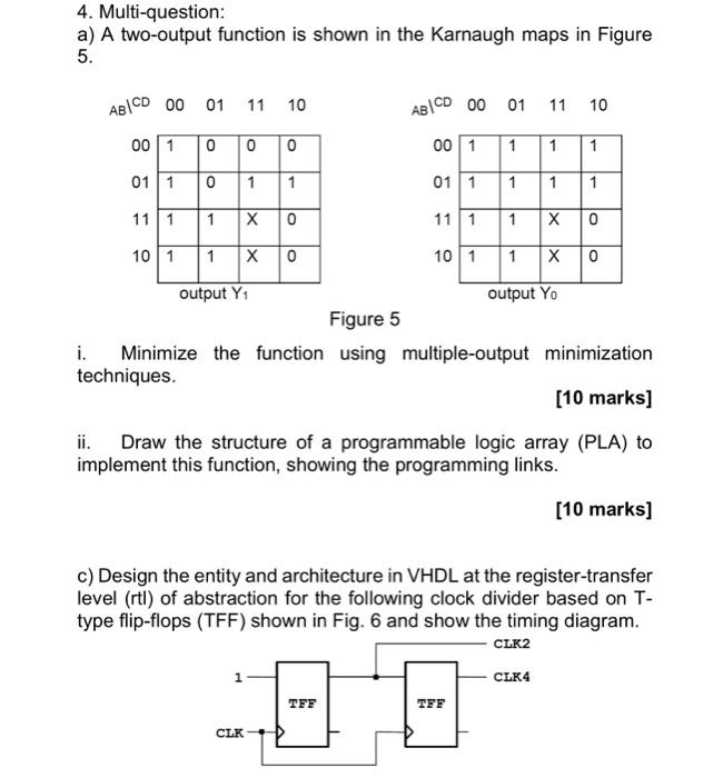 Solved 4. Multi-question: a) A two-output function is shown | Chegg.com