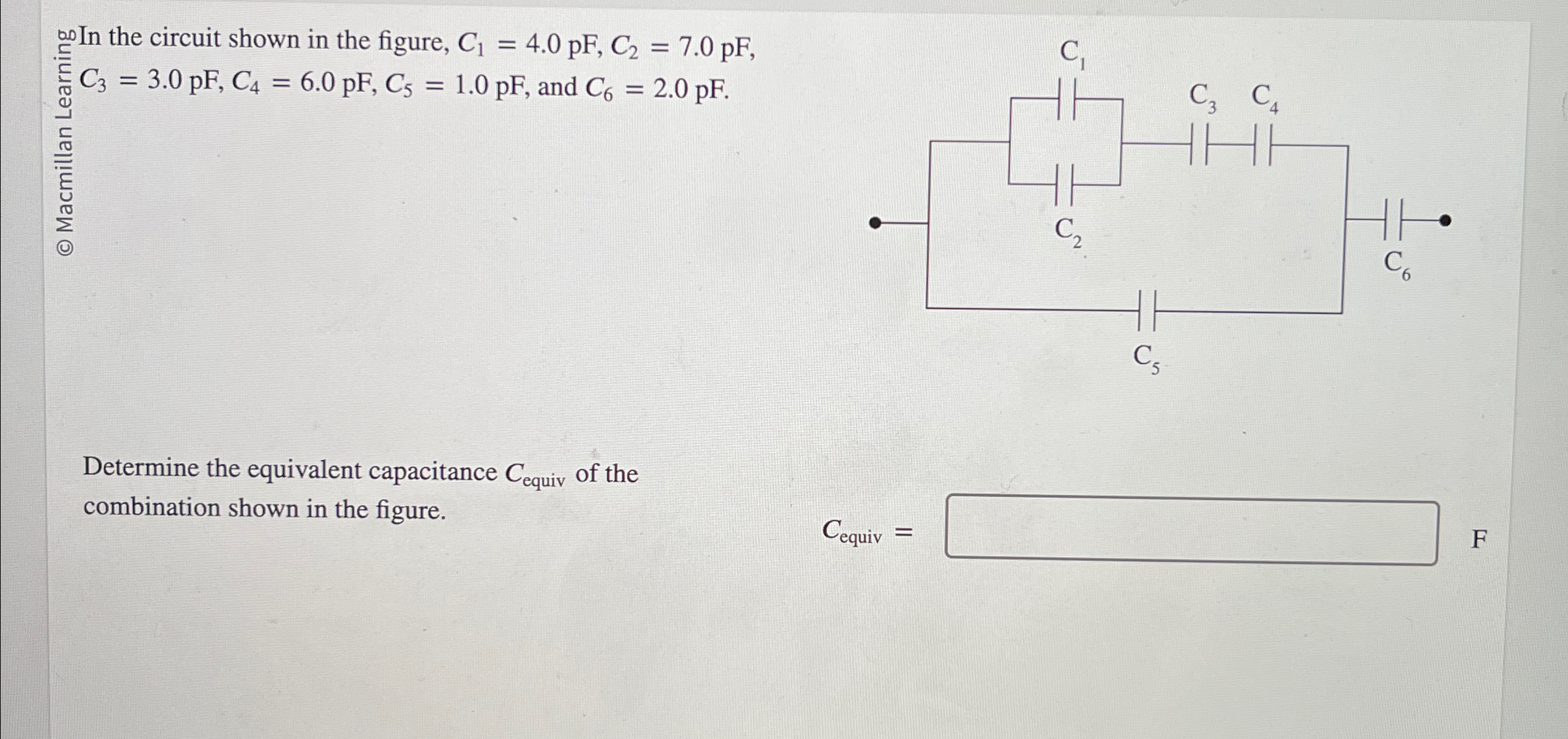 Solved Determine the equivalent capacitance Cequiv ﻿of the | Chegg.com