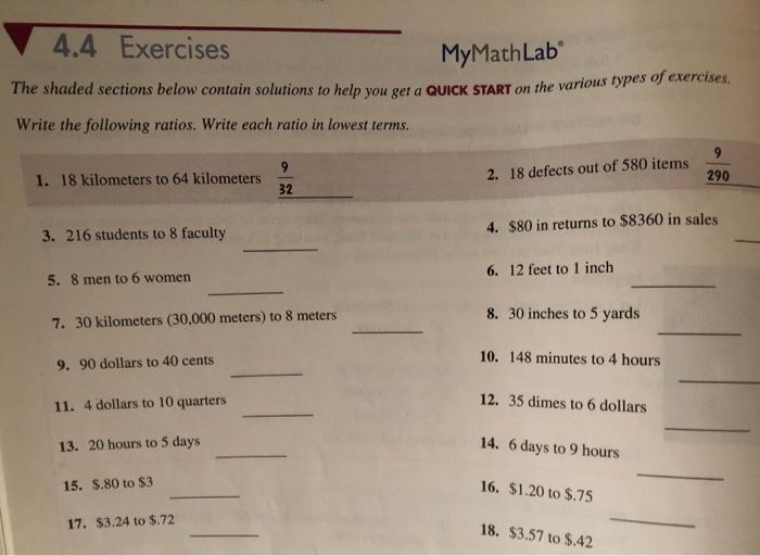 Solved 4.4 Exercises MyMath Lab The shaded sections below | Chegg.com