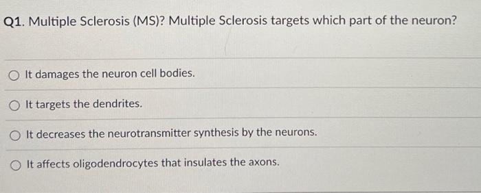Solved Q1. Multiple Sclerosis (MS)? Multiple Sclerosis | Chegg.com