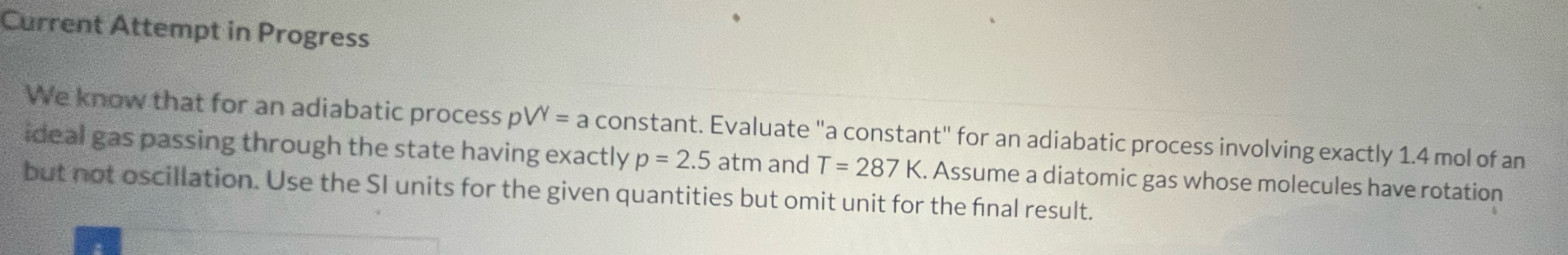 Solved We know that for an adiabatic process pVY = ﻿a | Chegg.com