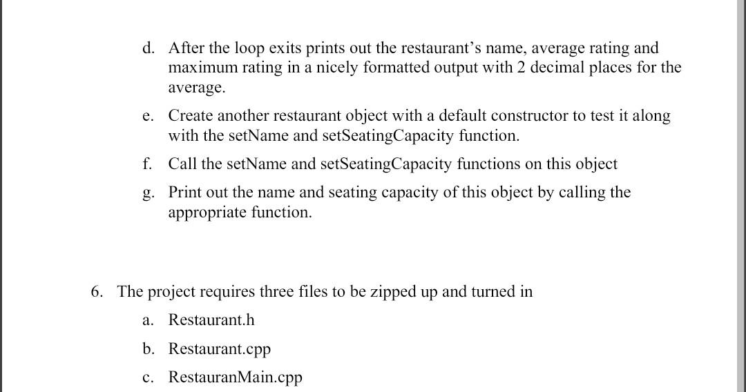 Solved Project Outcomes - Develop a C++ program that: | Chegg.com