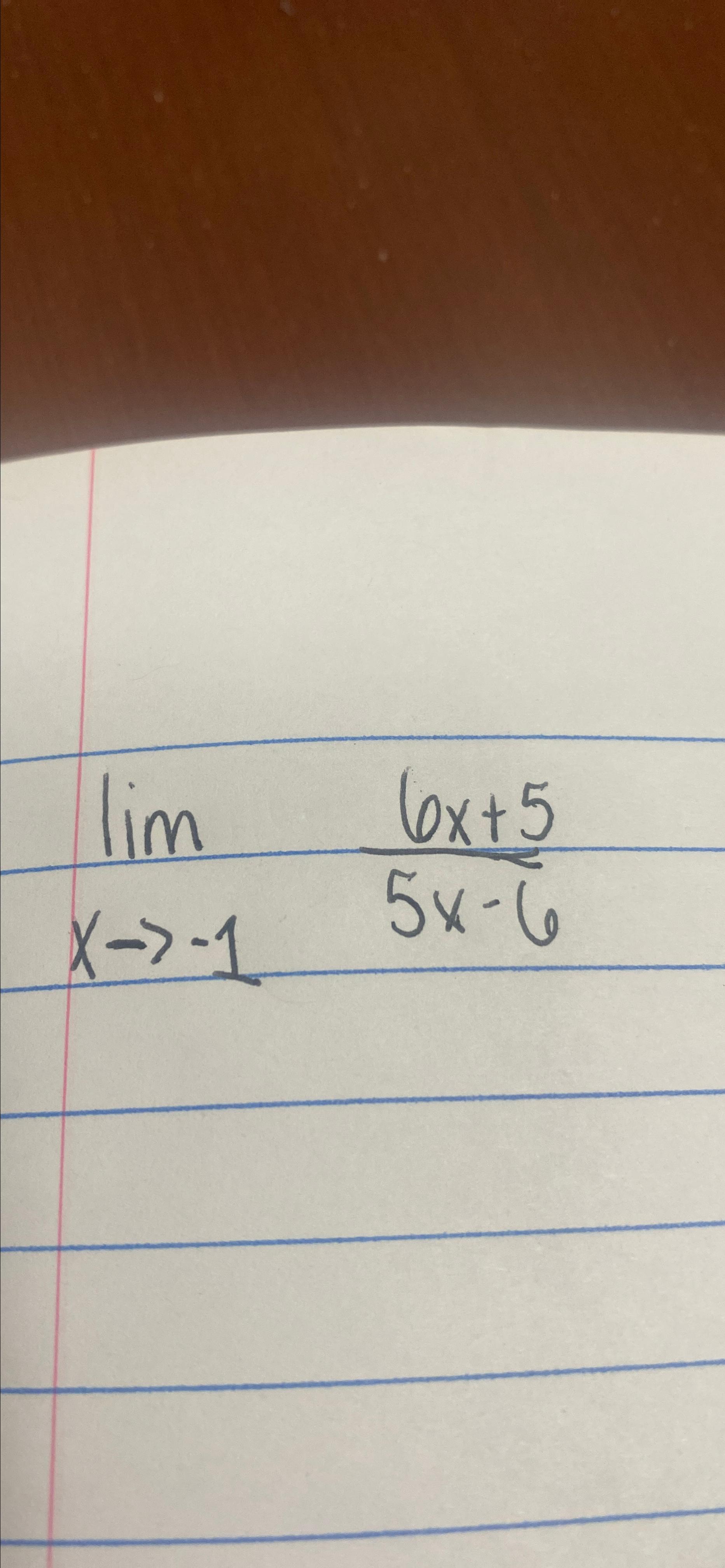 Solved limx→-16x+55x-6 | Chegg.com